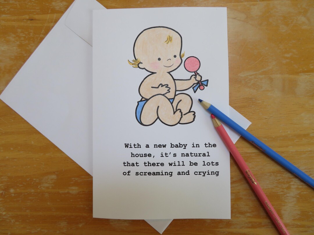 Funny New Baby Card--there Will Be Some Screaming and Crying - Etsy
