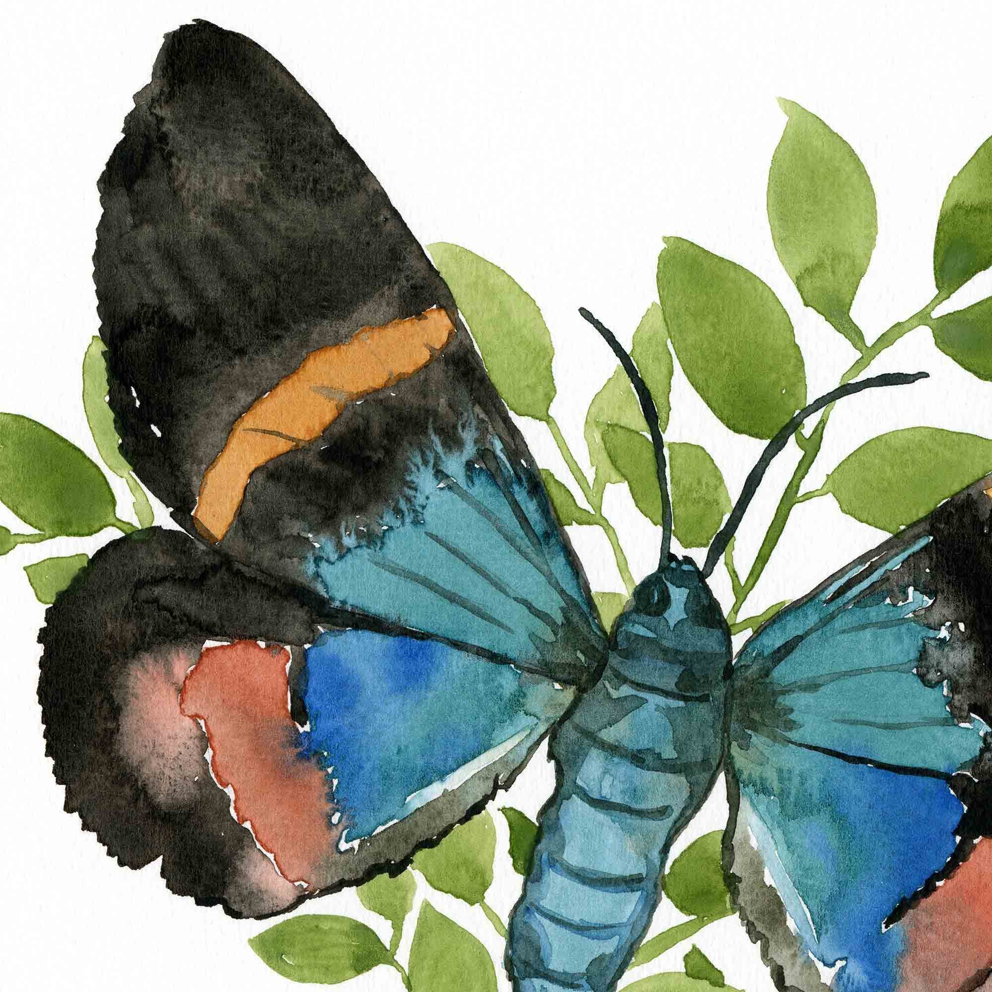 Original Watercolor Moth Painting, Colorful Butterfly Art, Original ...