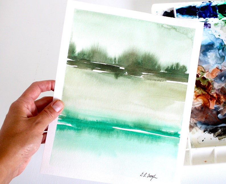 Original Abstract Landscape Painting Original Watercolor Art | Etsy