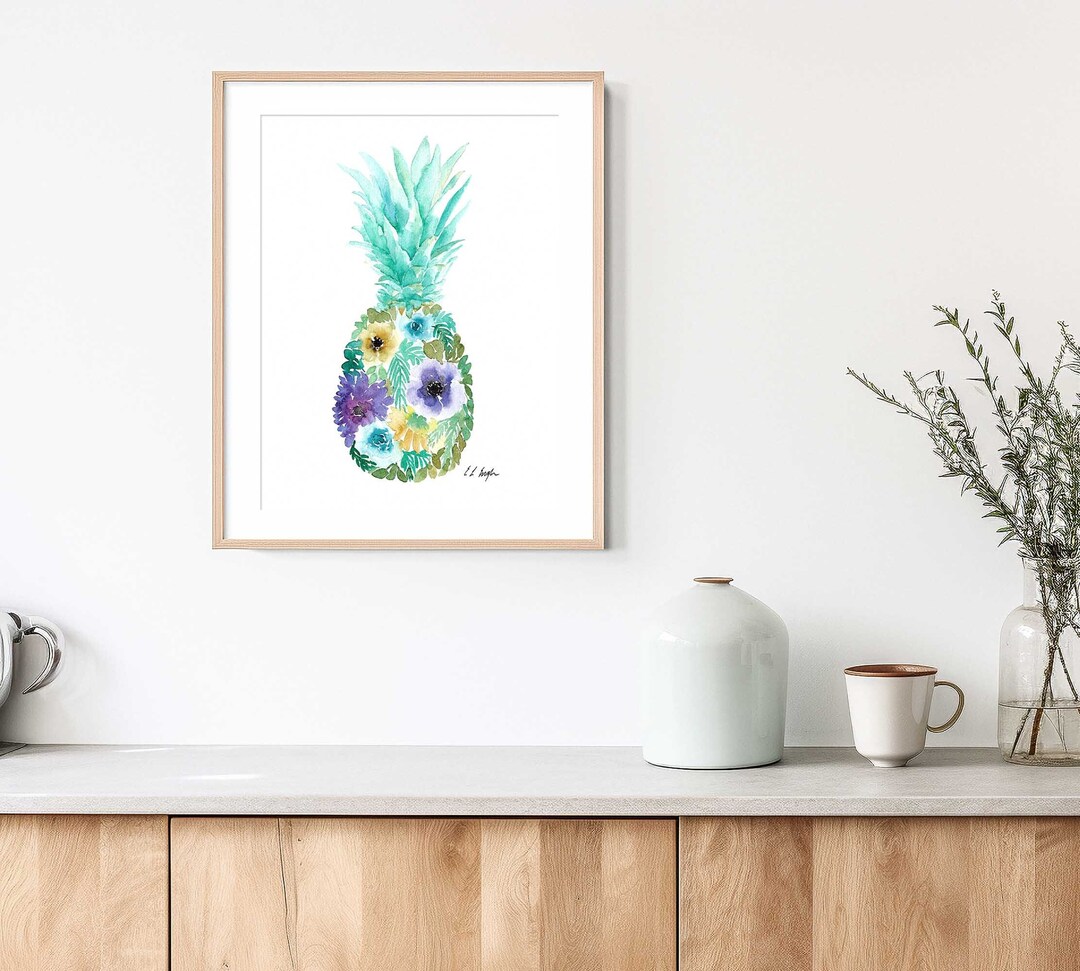 Watercolor Pineapple Print, Printable Watercolor Pineapple Painting ...