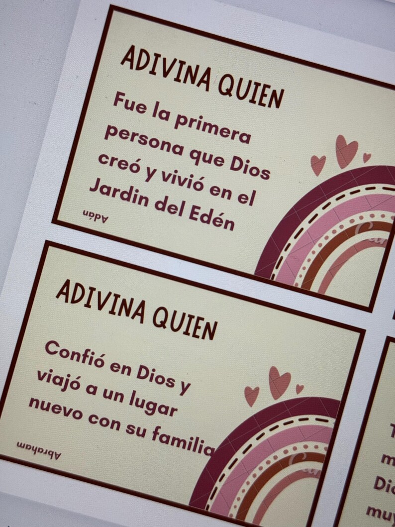 Adivina Quien/guess Who- Tarjetas Con Datos Bíblicos Para Memorizar ...