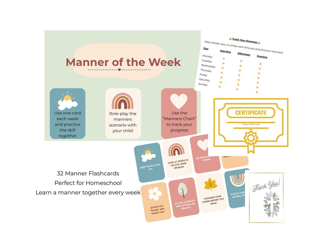 Manners Flashcards for Kids | Printable Social Skills Cards | Preschool ...