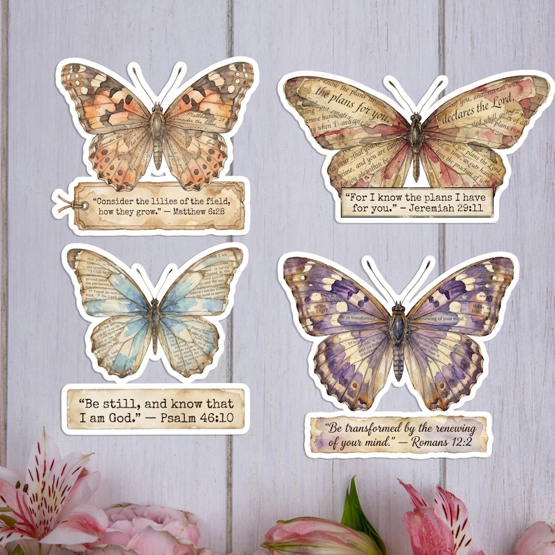 Mixed Media Antique Butterflies | Christian Lepidoptera PNG | Bible ...