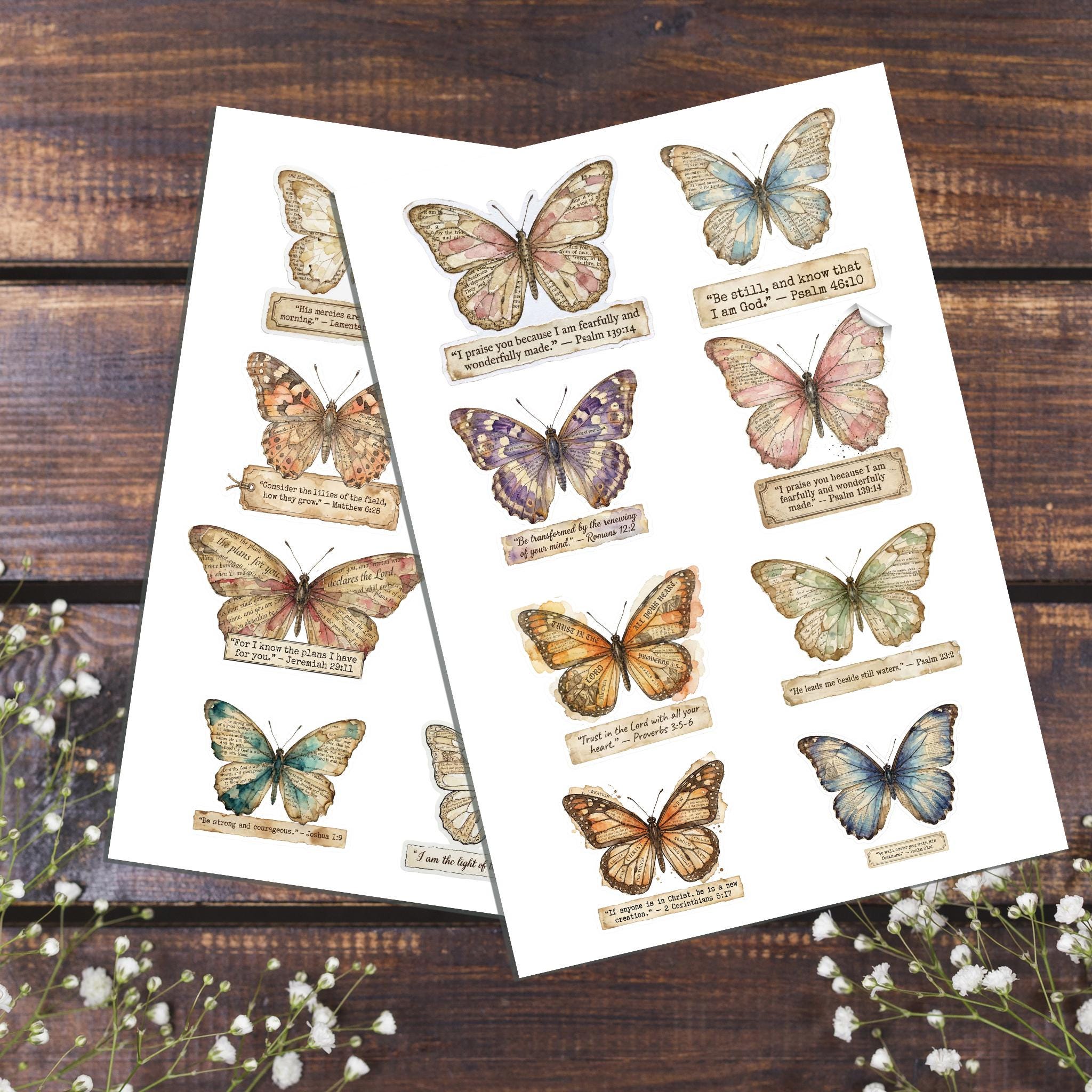 Mixed Media Antique Butterflies | Christian Lepidoptera PNG | Bible ...