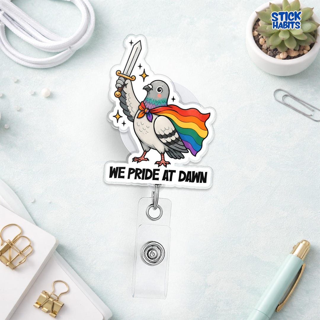 We Pride at Dawn Sticker, Funny Rainbow Pigeon LGBPQ Pride Month ID ...
