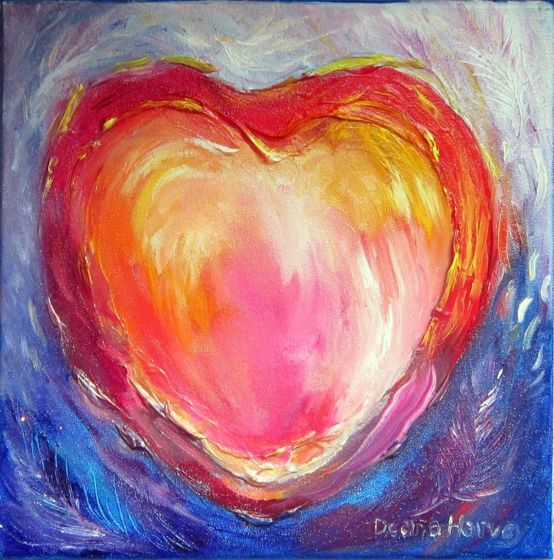 Heart Art in Oil Impasto - Etsy