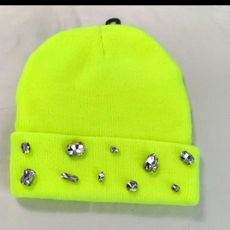 Rhinestone Beanie - Etsy