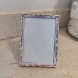 Pink Bling Picture Frame, Bridal Gift, Pink Shabby Chic Frame, Glam ...