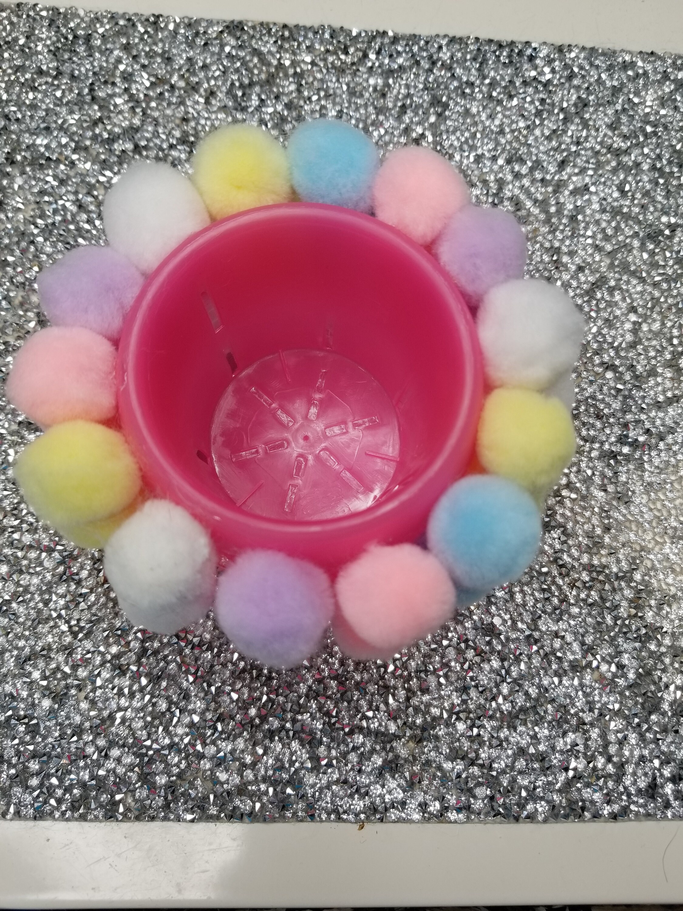 Pom Pom Flower Pot, Pom Pom Flower Planter, Pastel Pom Pom Decor, Pom ...