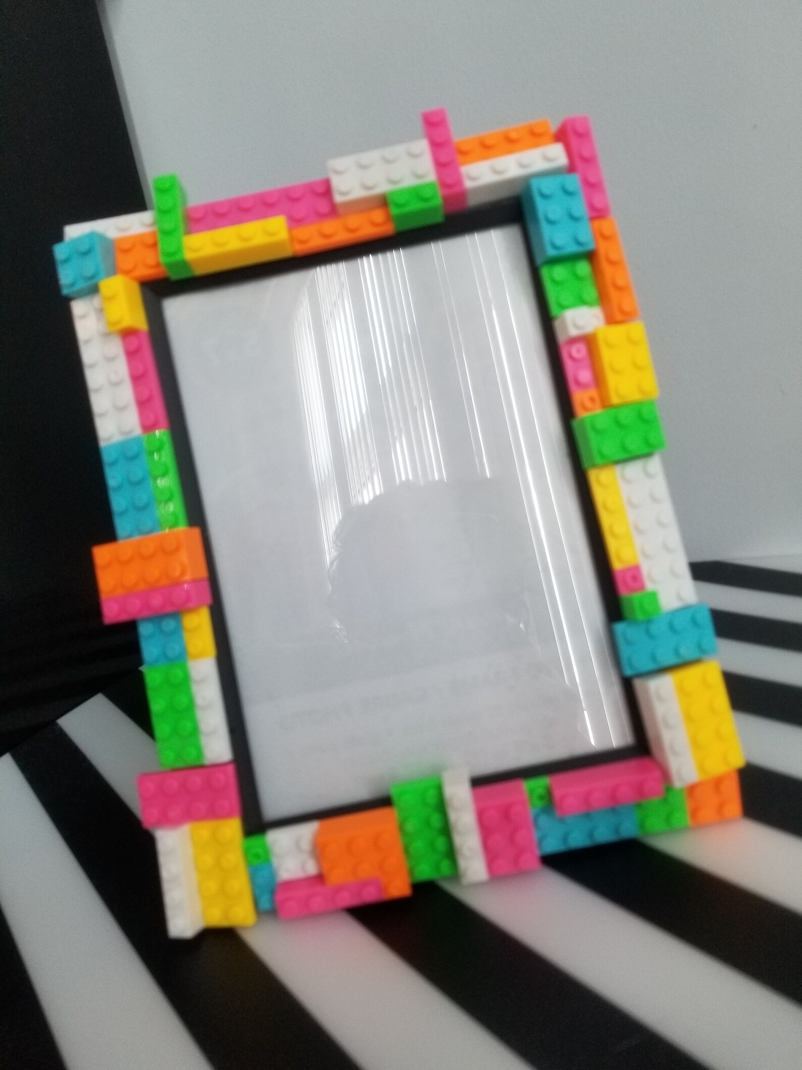 Lego picture frame Bright lego photo frame childs room | Etsy