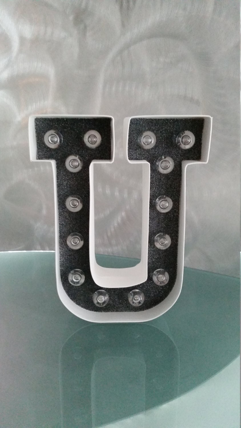 Marquee Letter, Light up Letter U, Marquee Letter Light Up. Black ...
