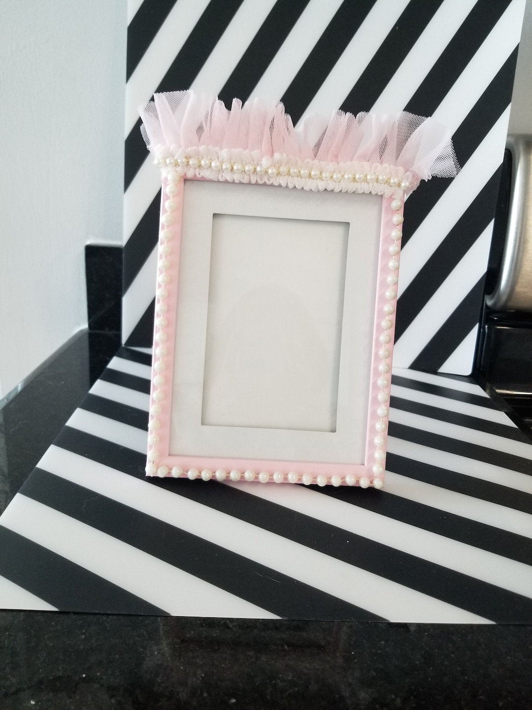 Pink Pearl Picture Frame, Bridal Gift, Pink Shabby Chic Frame, Glam ...