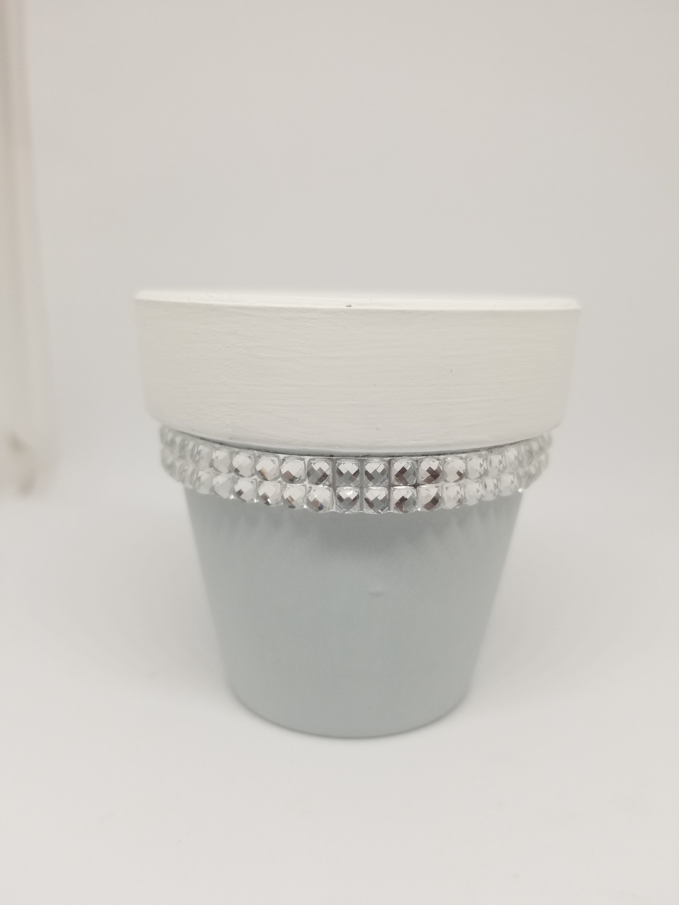 Matte Rhinestone Flower Pot Jewelry Holder Grey Rhinestone - Etsy UK