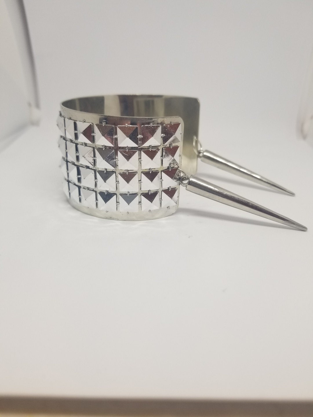 Silver Studded Cuff, Punk Bracelet, Spiked Cuff Bracelet, Punk Cuff ...