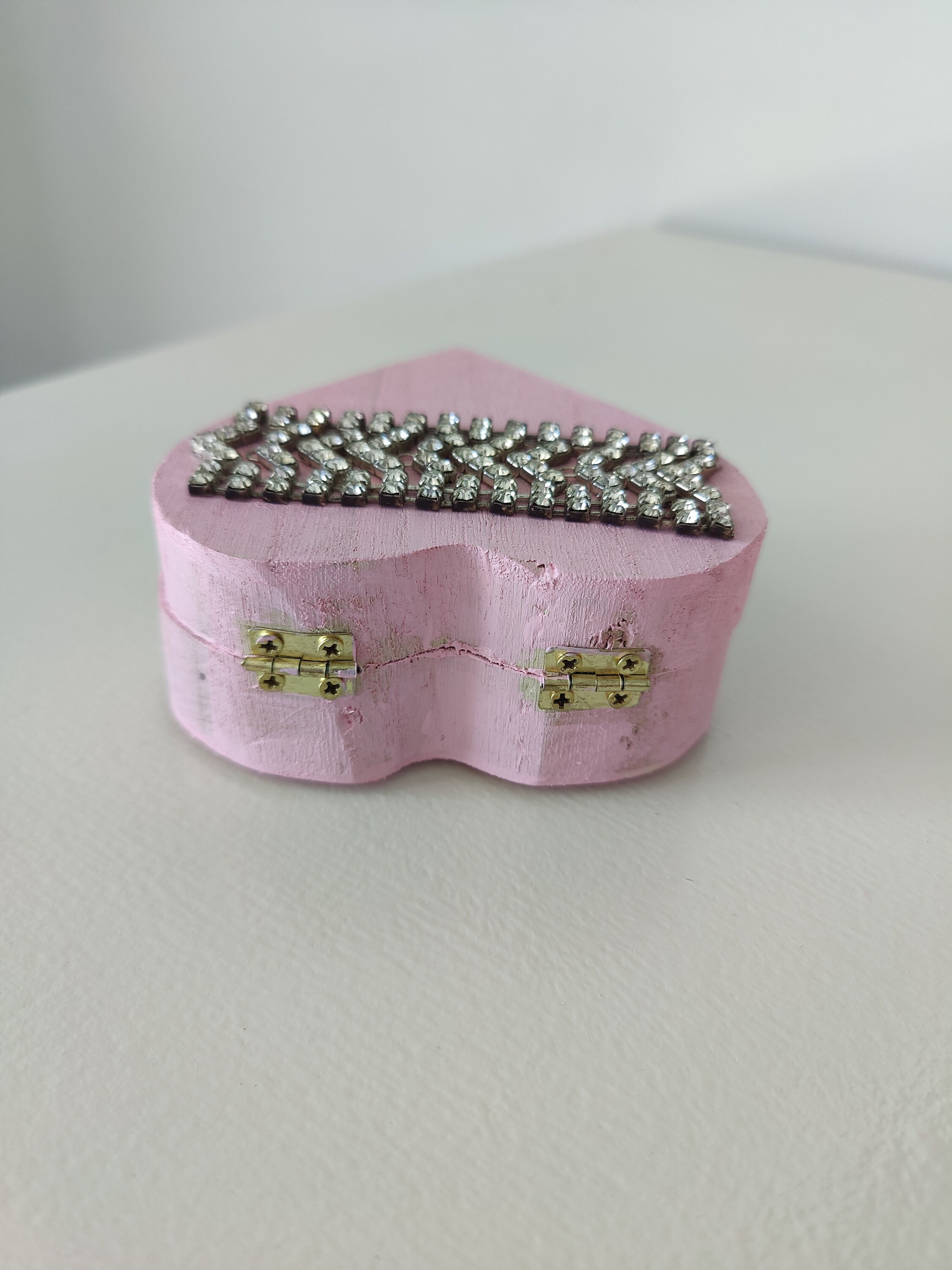 Pink Heart Ring Dish, Bling Trinket Holder, Pink Jewelry Box, Heart ...