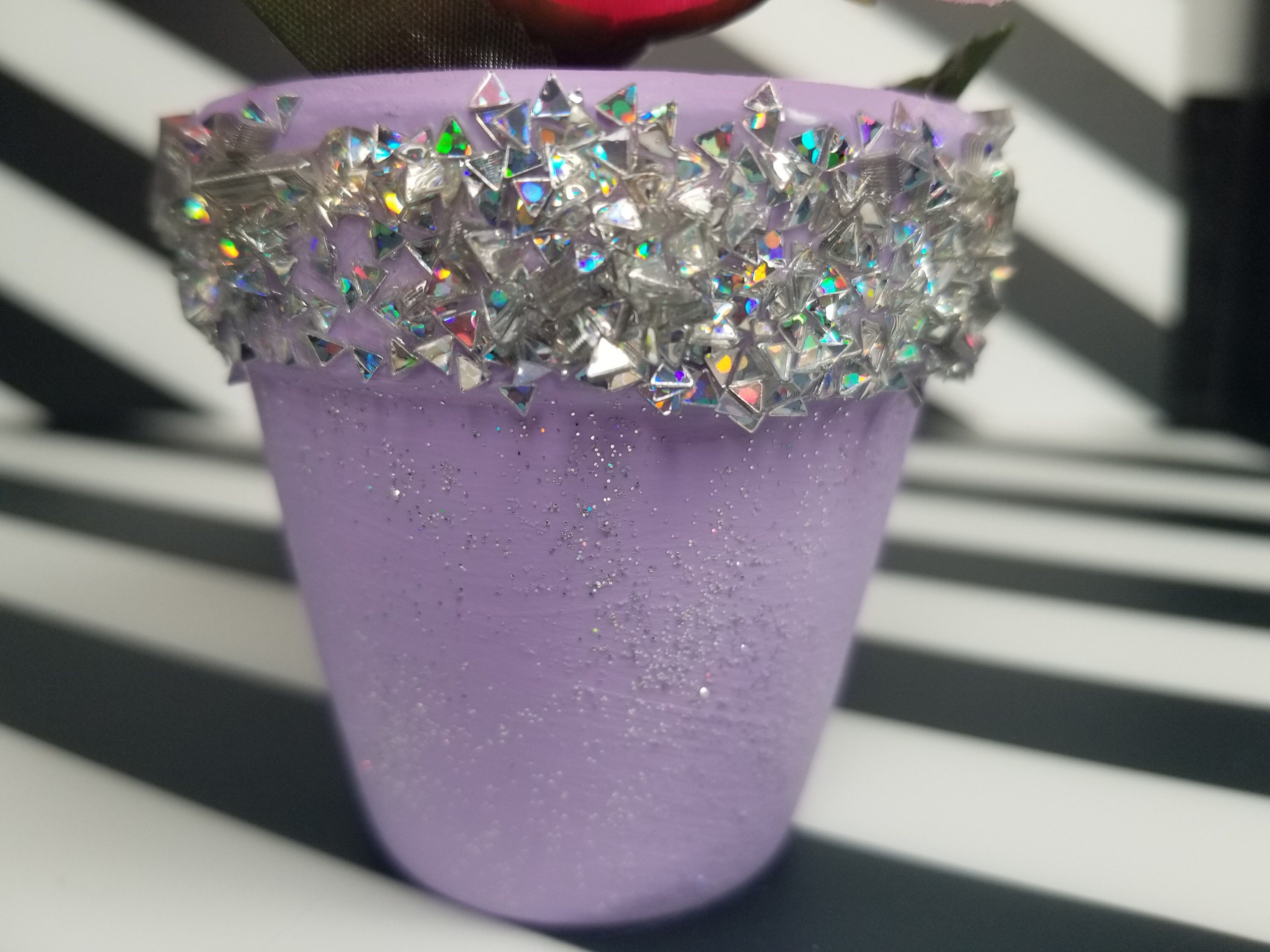 Purple Bling Flower Pot, Bling Flower Pot, Bling Succulent Pot, Bling ...