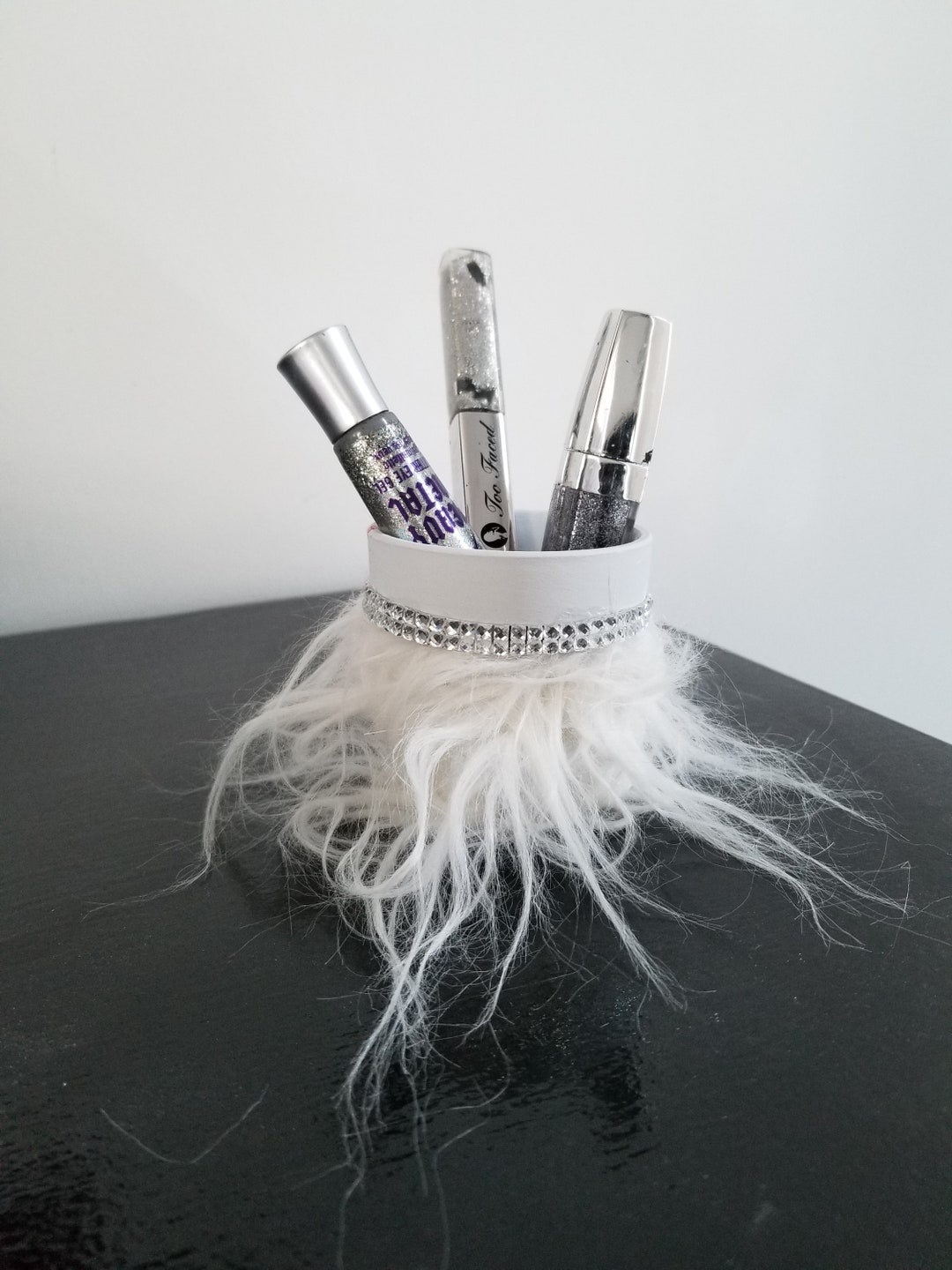 Grey Rhinestone Flower Pot, Gray Bling Pot , Mini Bling Planter ...