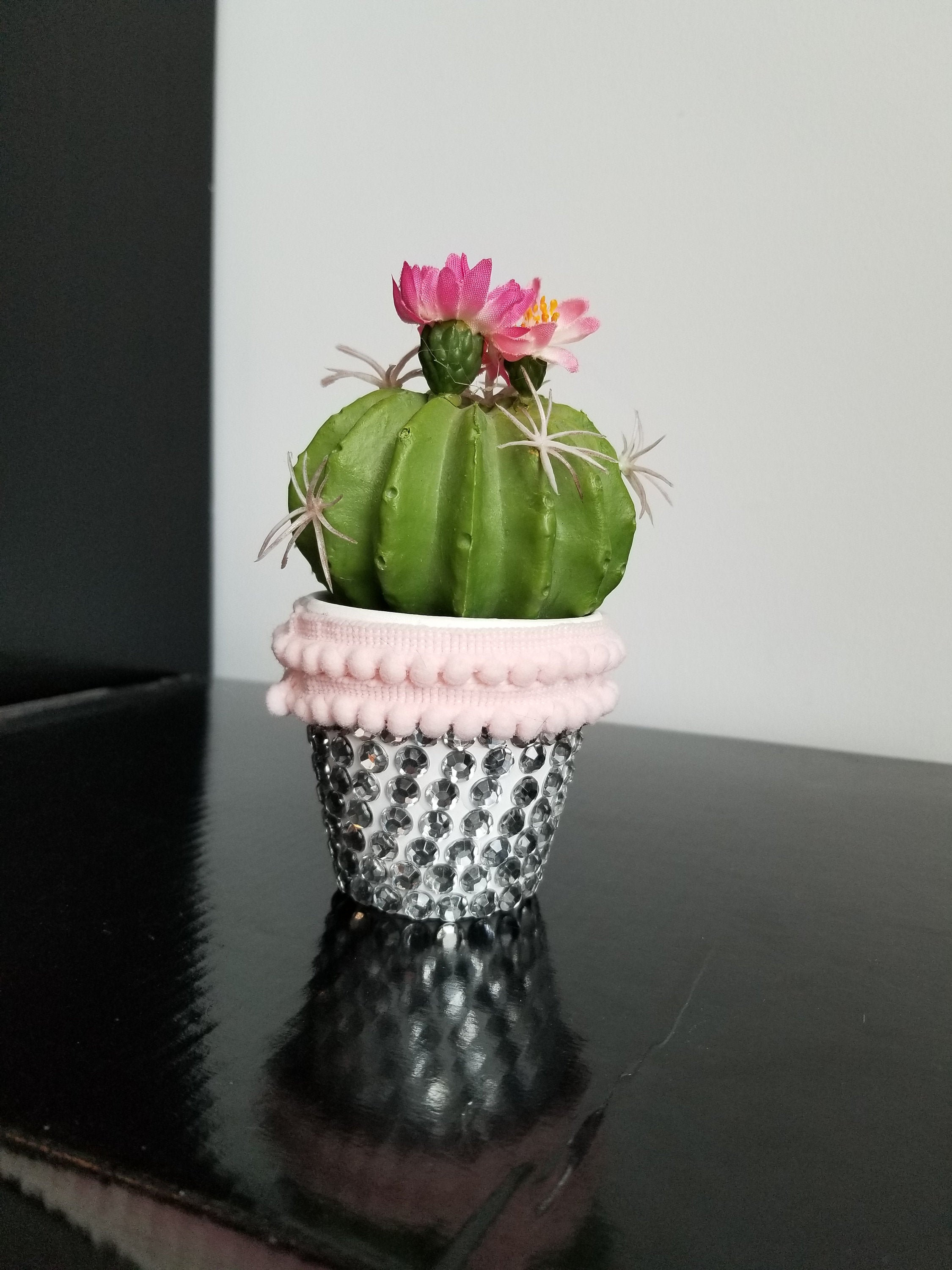 Rhinestone planter, succulent pot ,spring flower pot , bling planter ...