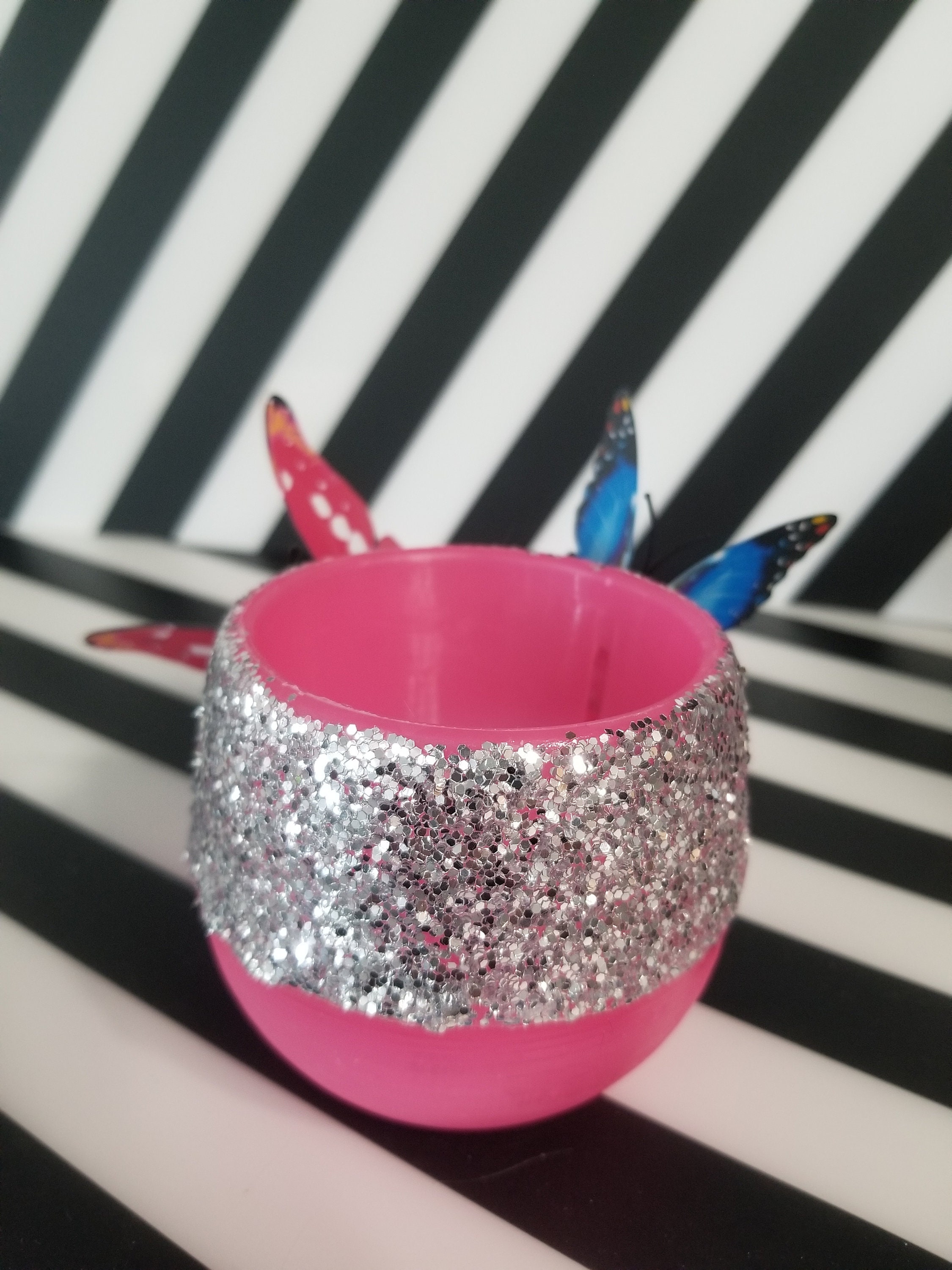 Butterfly Flower Pot, Butterfly Planter. Bling Flower Pot, Butterfly ...