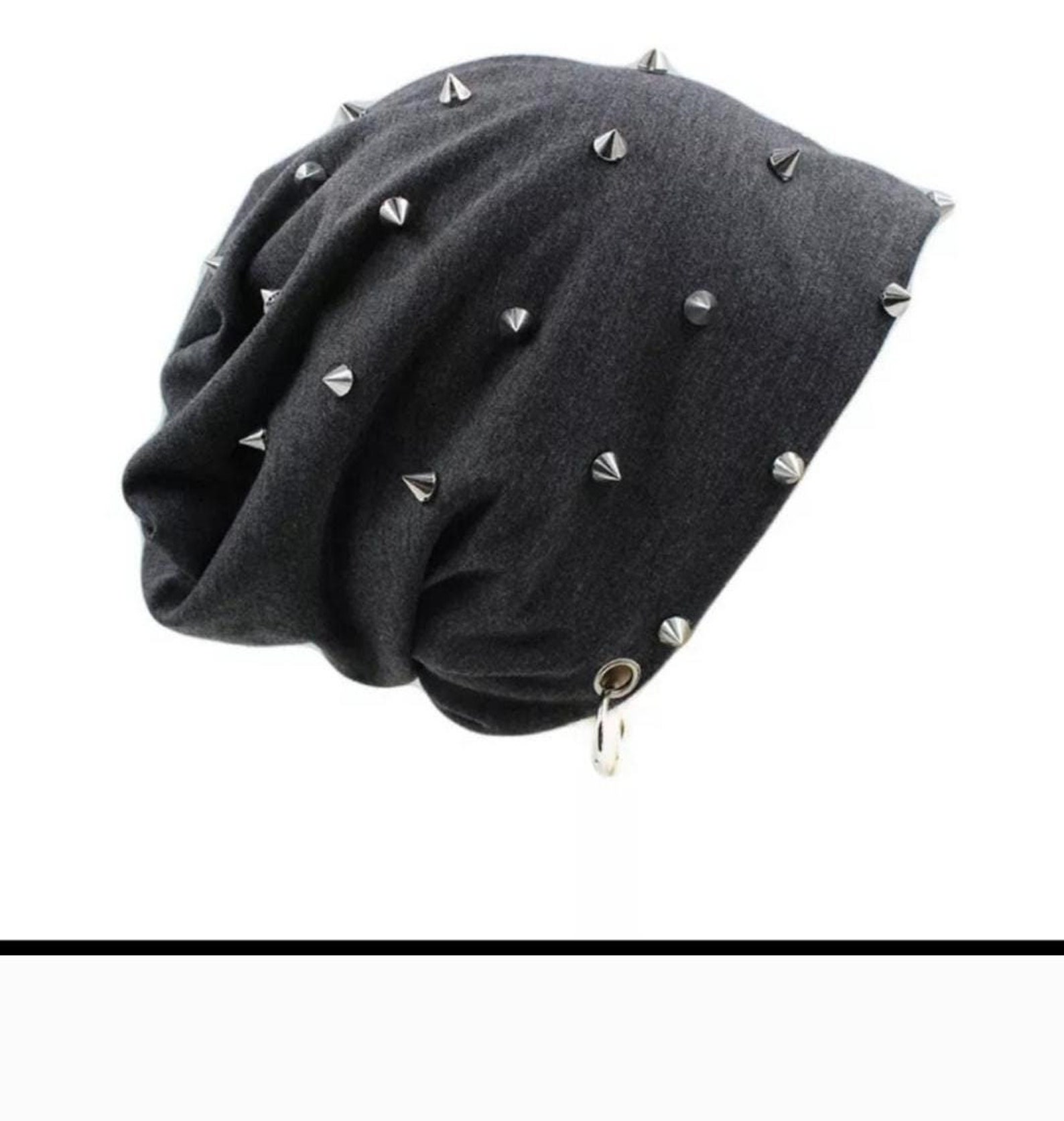 Punk Spiked Beanie, Black Studded Beanie, Punk, Studded Skull Cap ...
