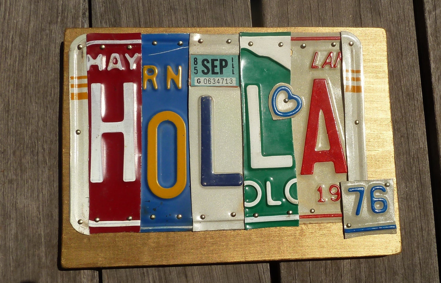 CUSTOMIZE-SIGNAGE - 5 LETTER Custom Recycled License Plate Art Sign by ...