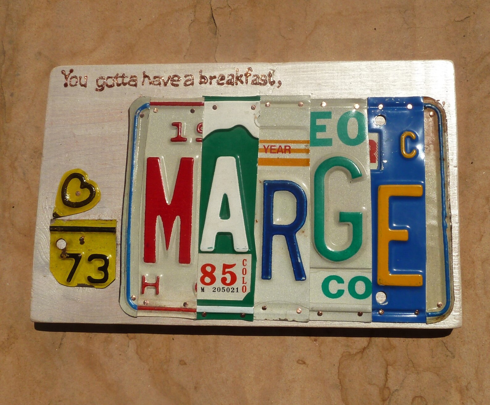 CUSTOMIZE-SIGNAGE - 5 LETTER Custom Recycled License Plate Art Sign by ...