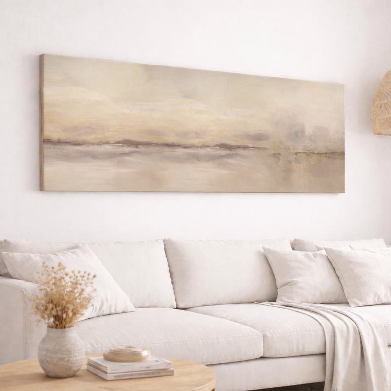 Neutral Landscape Canvas Art, Wabi Sabi Wall Decor, Zen Bedroom Art - Etsy