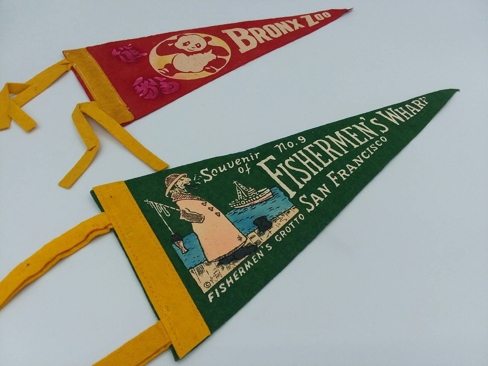 Vintage Set of 4 Pennants,vintage Pennant Lot,fishermen's Wharf,st ...