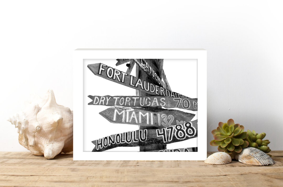 Key West Beach Sign Digital Download Photography, Wooden Sign, Travel ...