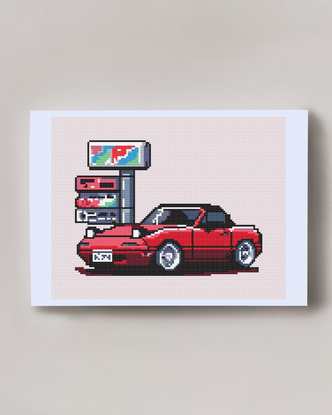 JDM Miata Cross Stitch Pattern | Retro Japanese Car Embroidery Design ...