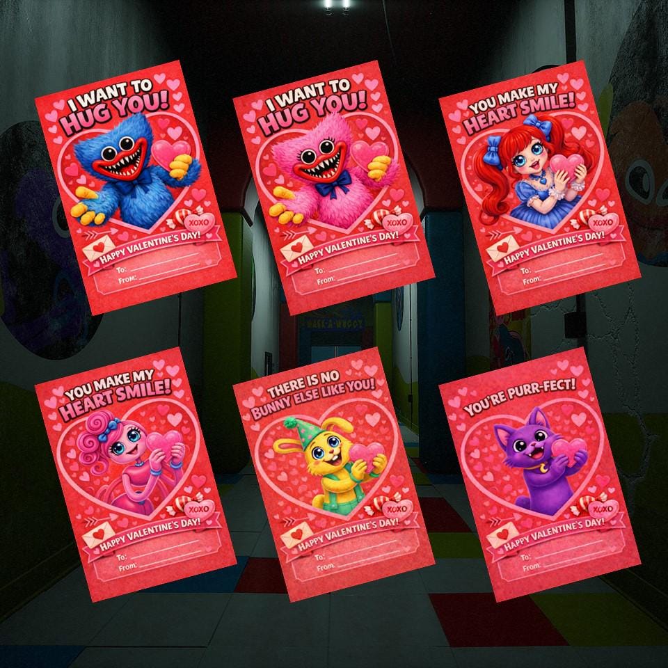 Poppy Playtime - Printable Valentine's Day Cards - for Kids - Etsy ...