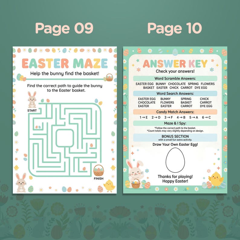 Easter Activity Pack for Kids, Printable Easter Games Bundle, 10 Pages ...