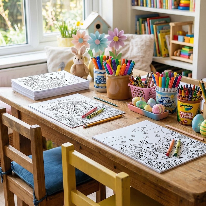 Coloriage de lapin de Pâques à imprimer pour les enfants - Etsy France