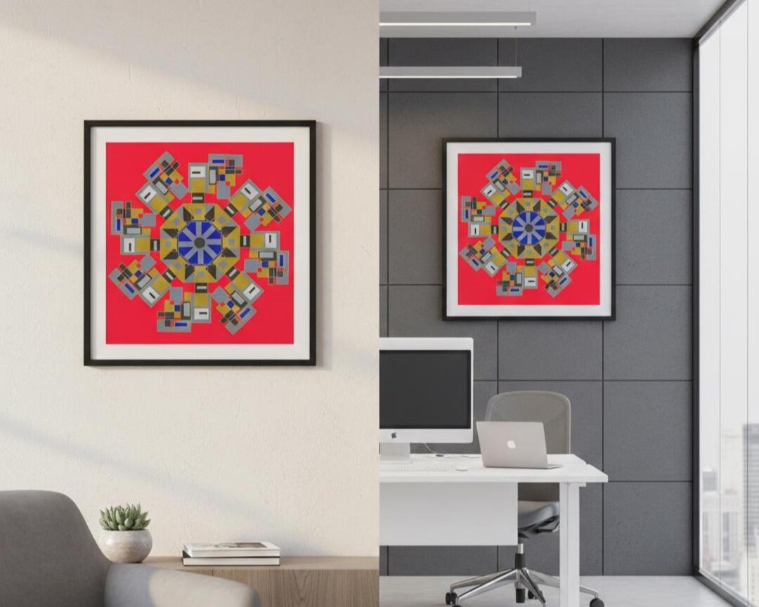 Geometric Radial Art Print - Etsy