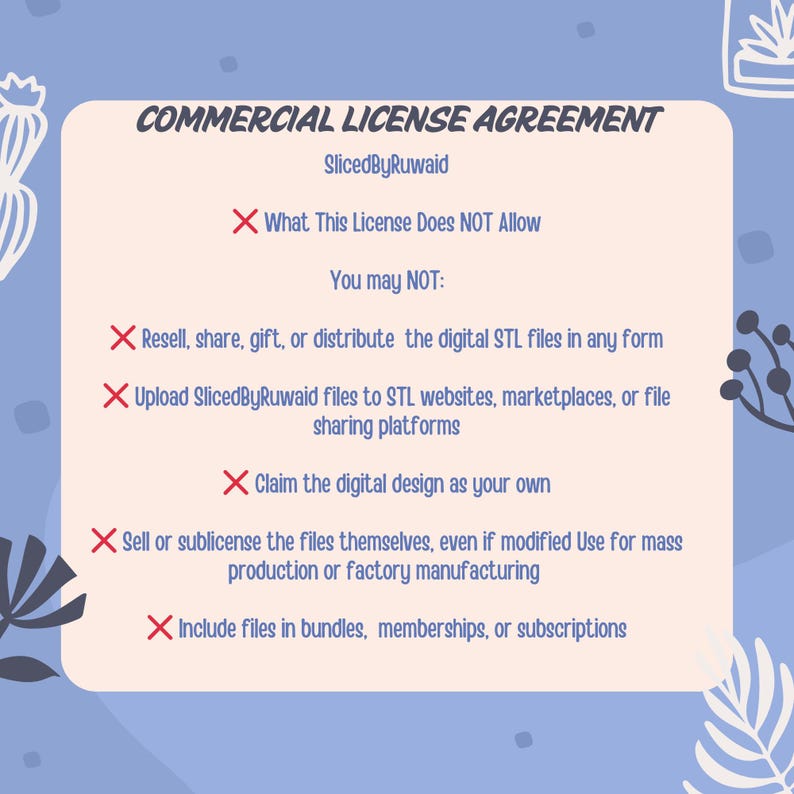 Commercial License for 3D Prints | Sell Physical Items (digital ...