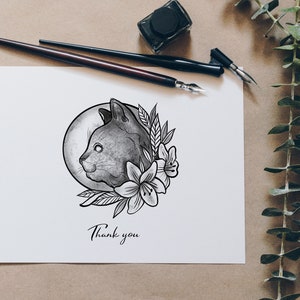 Mystical Moon Cat Clipart Cats Doodle Digital Download 14 - Etsy