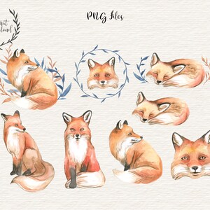 Hand Painted Watercolor Fox Clipart, Nursery Woodland Animals Clipart ...