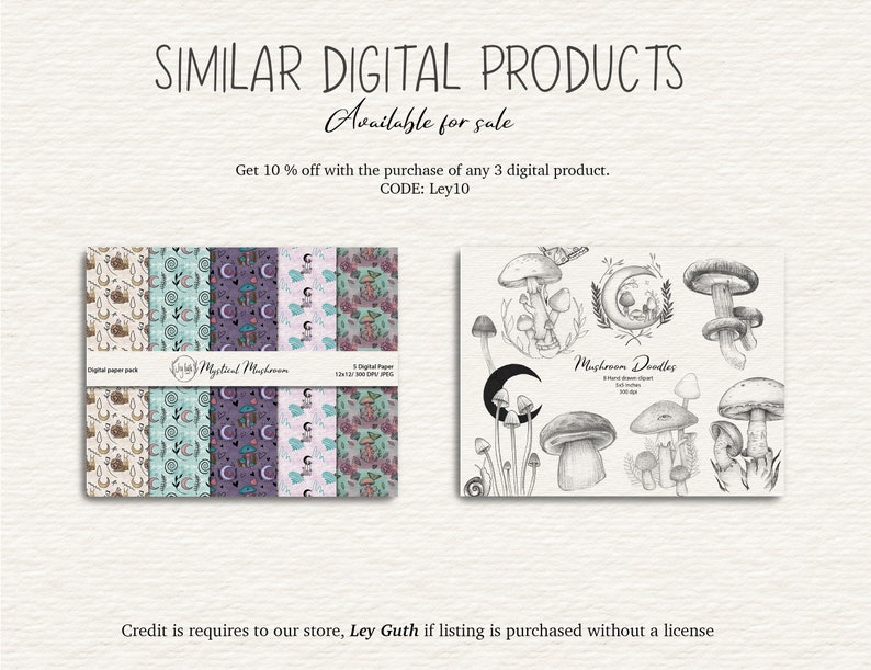 Colourful Mystical Mushrooms Clipart Fall Forest Fungus - Etsy