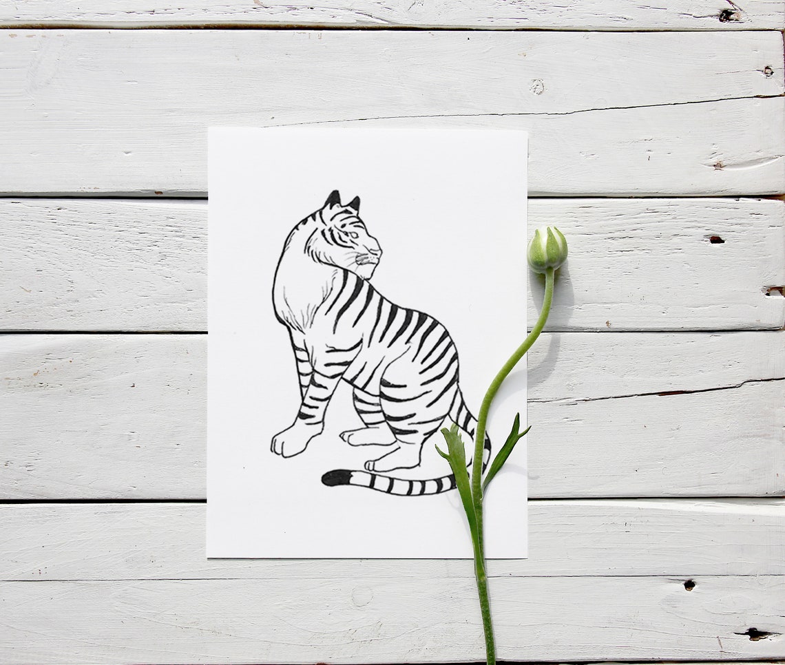Hand Drawn Tiger Doodle Clipart, 6 Png Files, INSTANT DOWNLOAD - Etsy