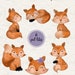 Watercolor Fox Clipart, Cute Fox PNG, Nursery Woodland Animal Clipart ...