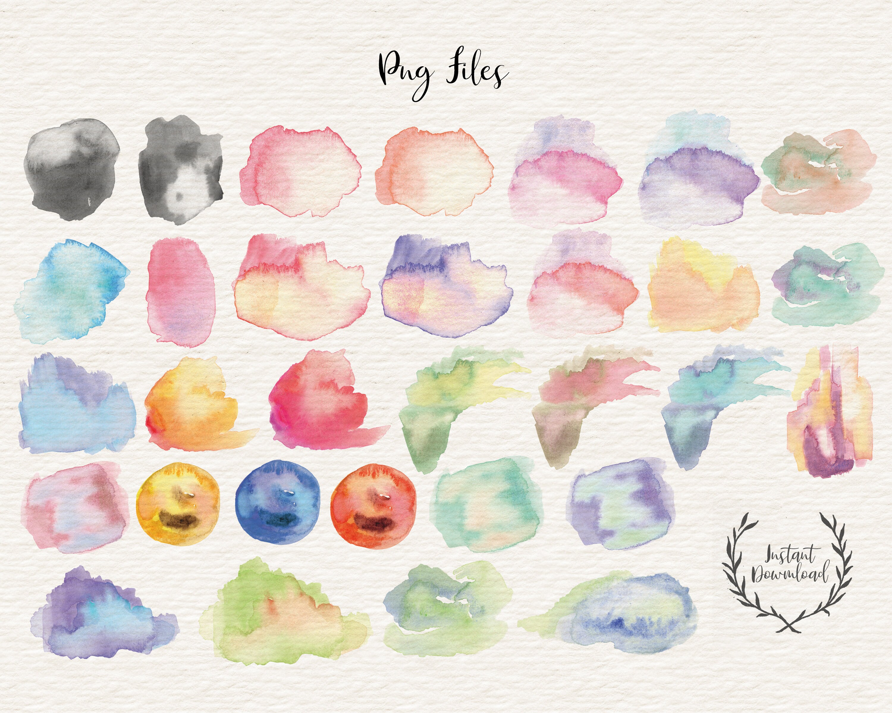 Watercolor Washes Splash Clipart, Hand Painted Splash, Watercolor ...