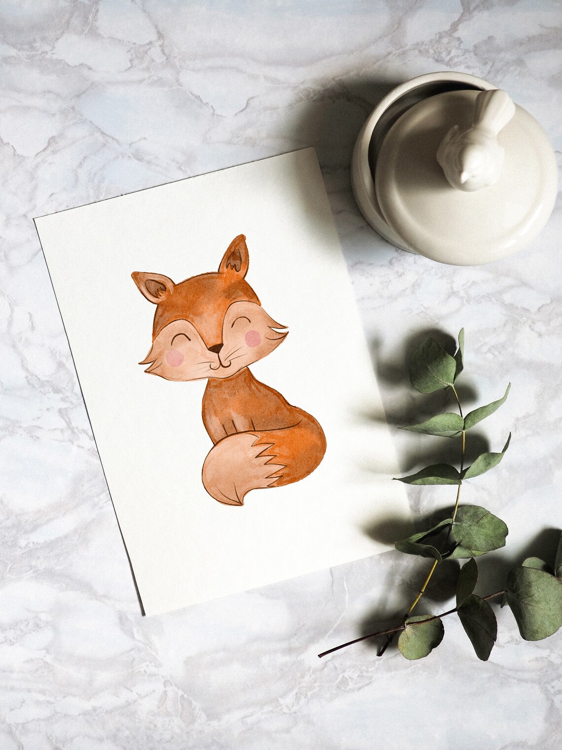Watercolor Fox Clipart, Cute Fox PNG, Nursery Woodland Animal Clipart ...