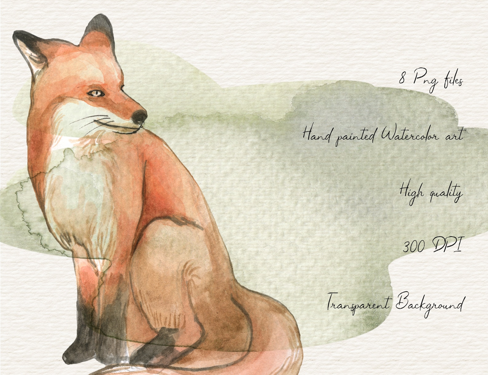 Hand Painted Watercolor Fox Clipart, Nursery Woodland Animals Clipart ...