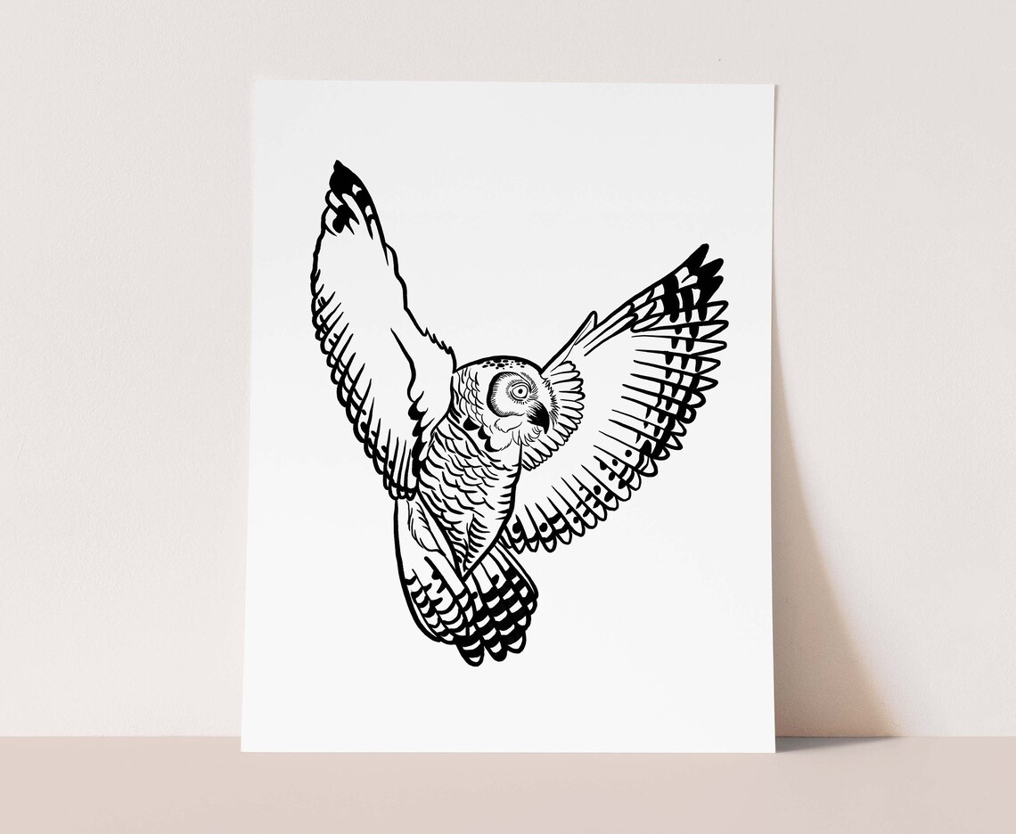 Flying Owl Svg, Owl Clipart, Owl Cricut, Owl Cut File 8x10, Instant ...
