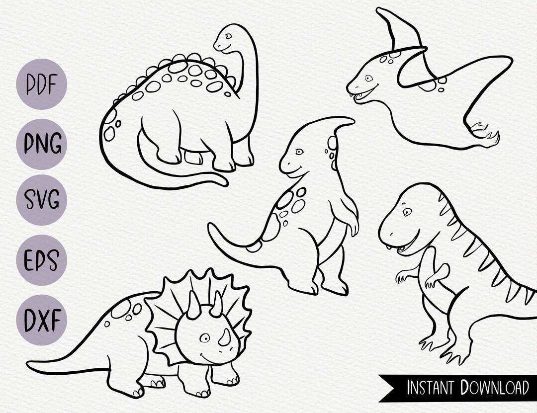 Dinosaurio SVG Bundle T-rex Brontosaurus Stegosaurus Triceratops ...