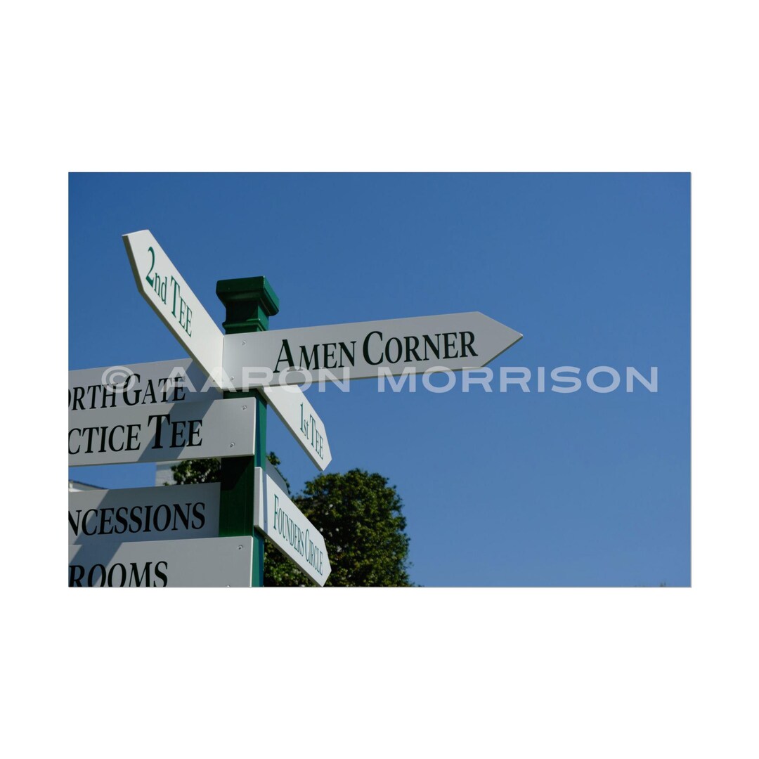 Amen Corner Sign Poster | Golf Landscape Photography Print - Etsy