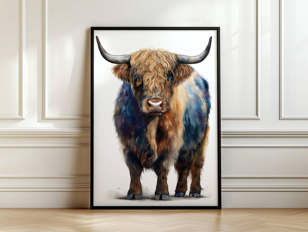 Highland Cow Print | Boho Farm Decor | Rustic Cow Farmhouse Wall Poster ...