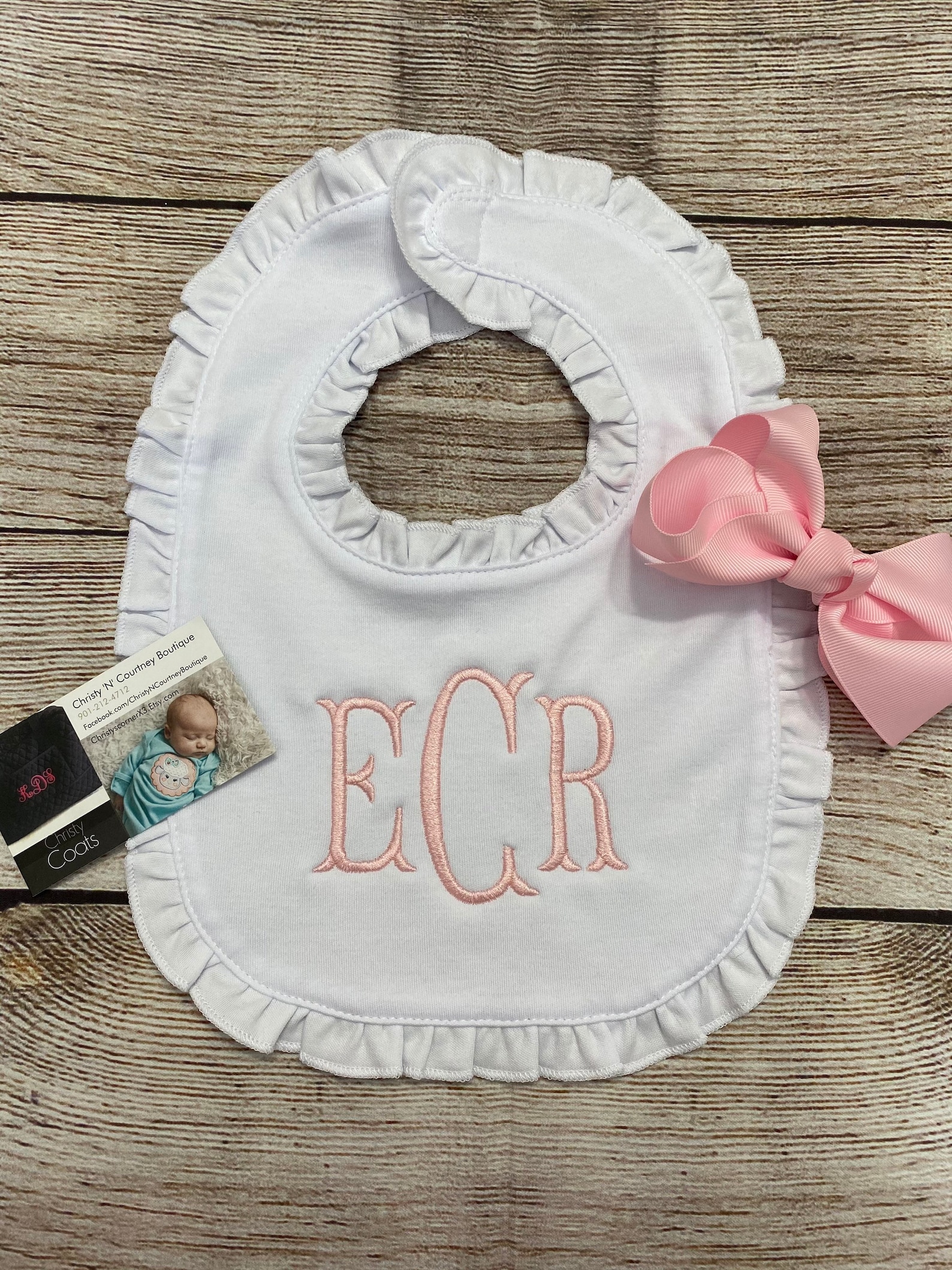 Baby Monogram, Baby Personalized Embroidery Bib, Baby Girl Shower Gift ...