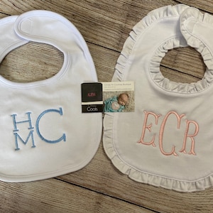 Baby Monogram, Baby Personalized Embroidery Bib, Baby Girl Shower Gift ...