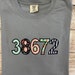 Your Zip Code T-shirt, Zip Code Numbers, Fabric Letter Graphic Tee, Zip ...